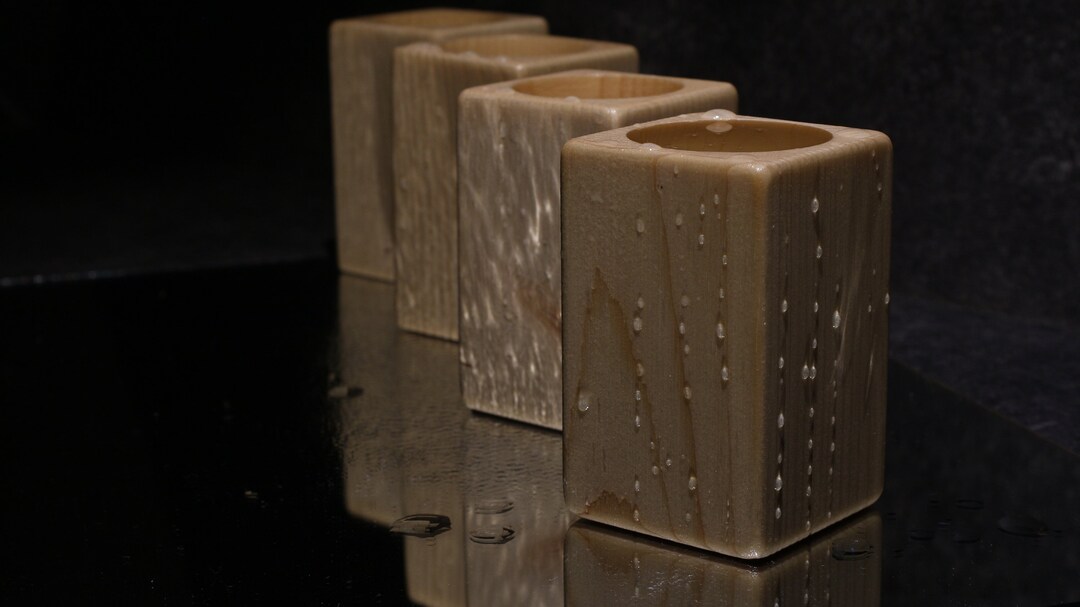 4 Pack Handmade Wooden Shot Glasses // Large Chunky 50ml - Etsy