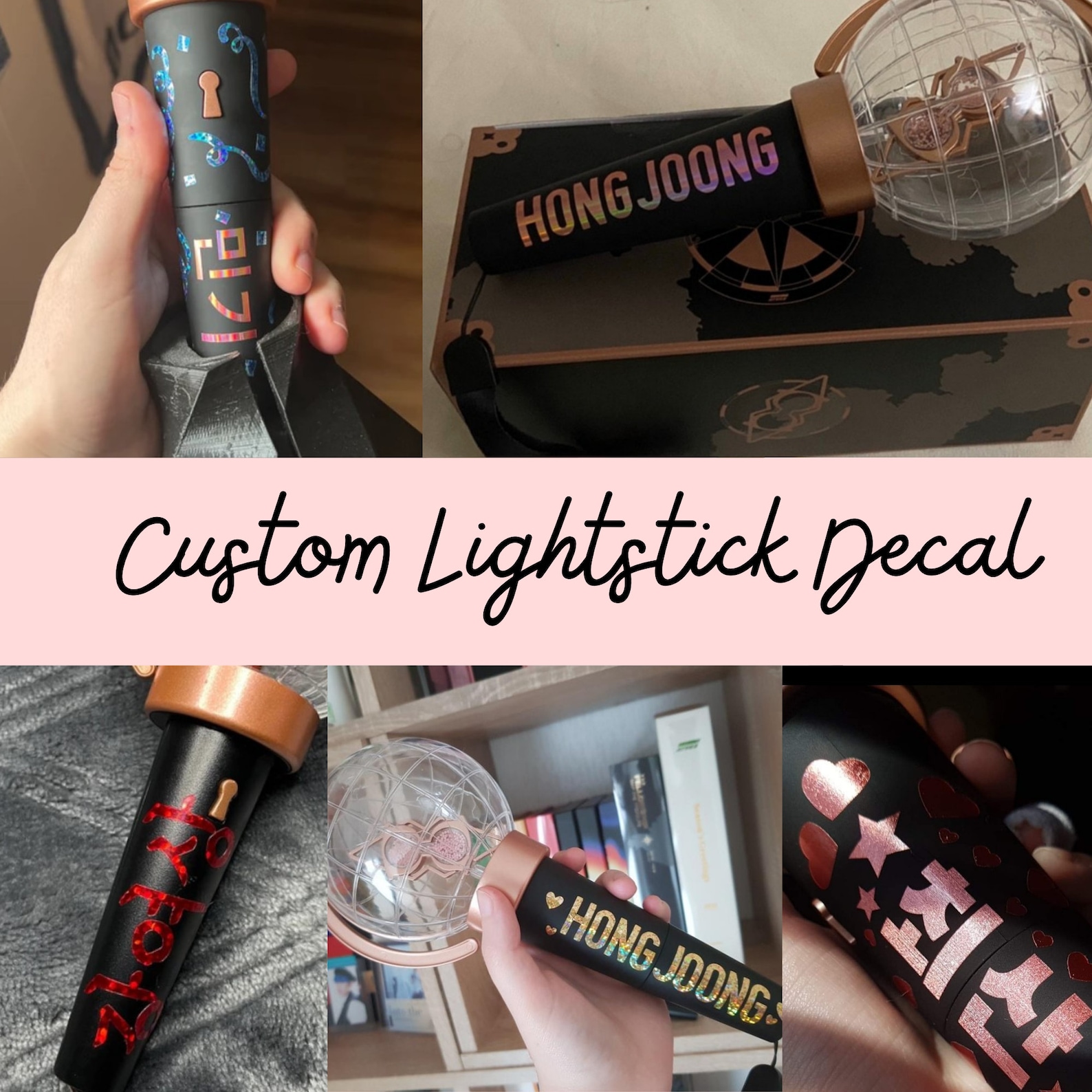 Custom Kpop LIGHTSTICK Decals/light Stick Stickers/ Custom - Etsy
