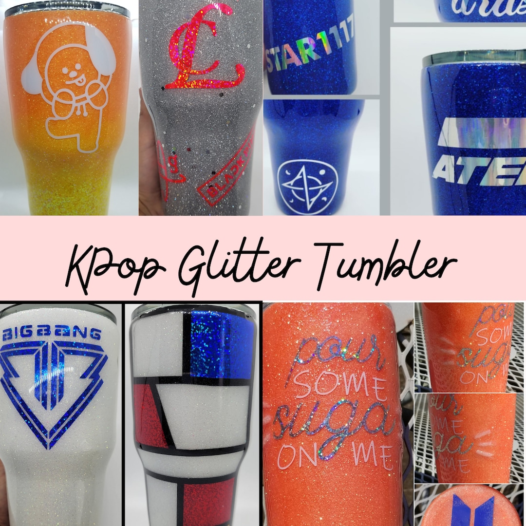 Custom KPOP Glitter Tumbler/ Personalized Kpop/ Design Kpop Merch/ Kpop ...
