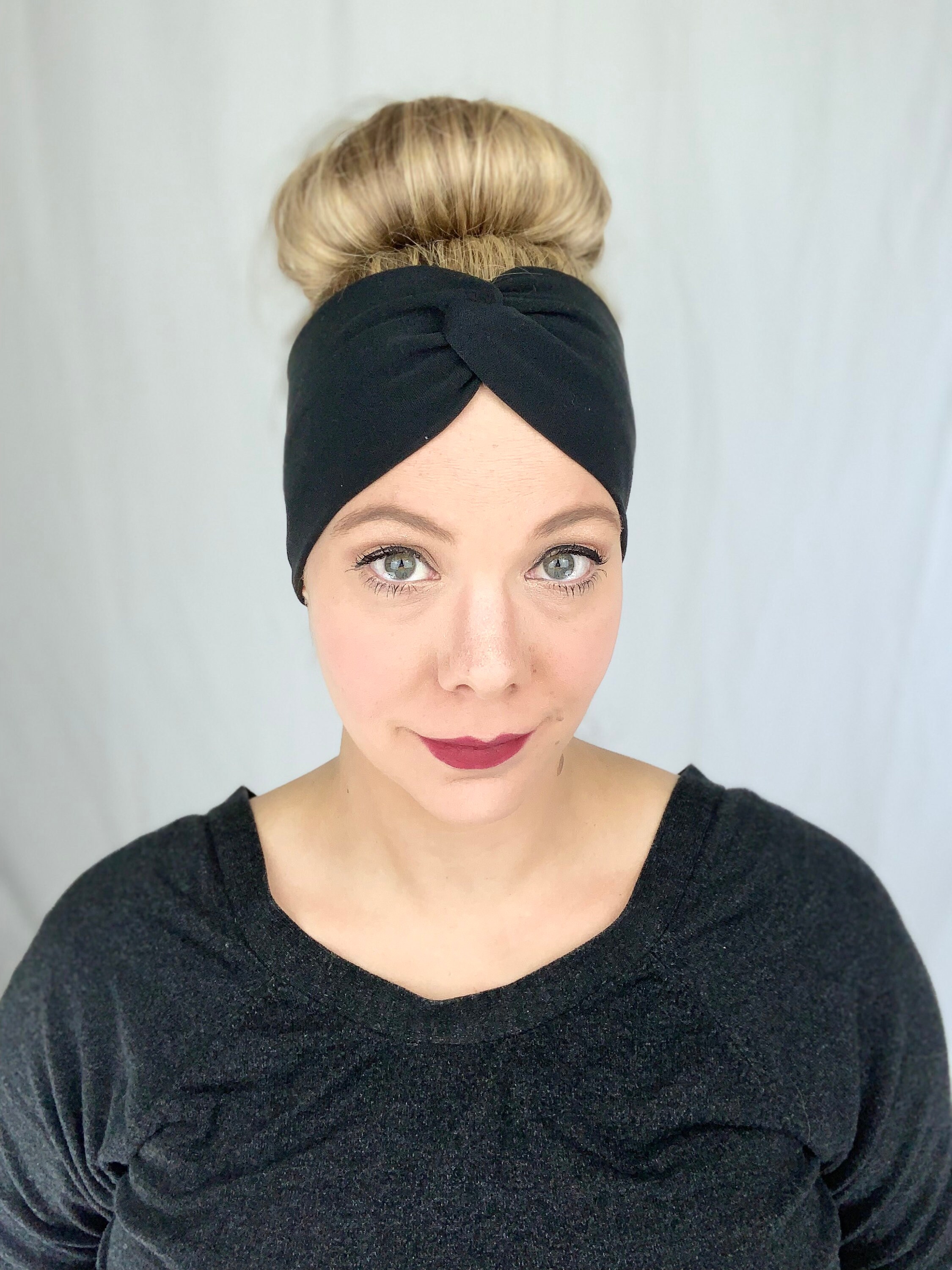 Black Wide Turban Headband Handmade Twisted Headband For Etsy
