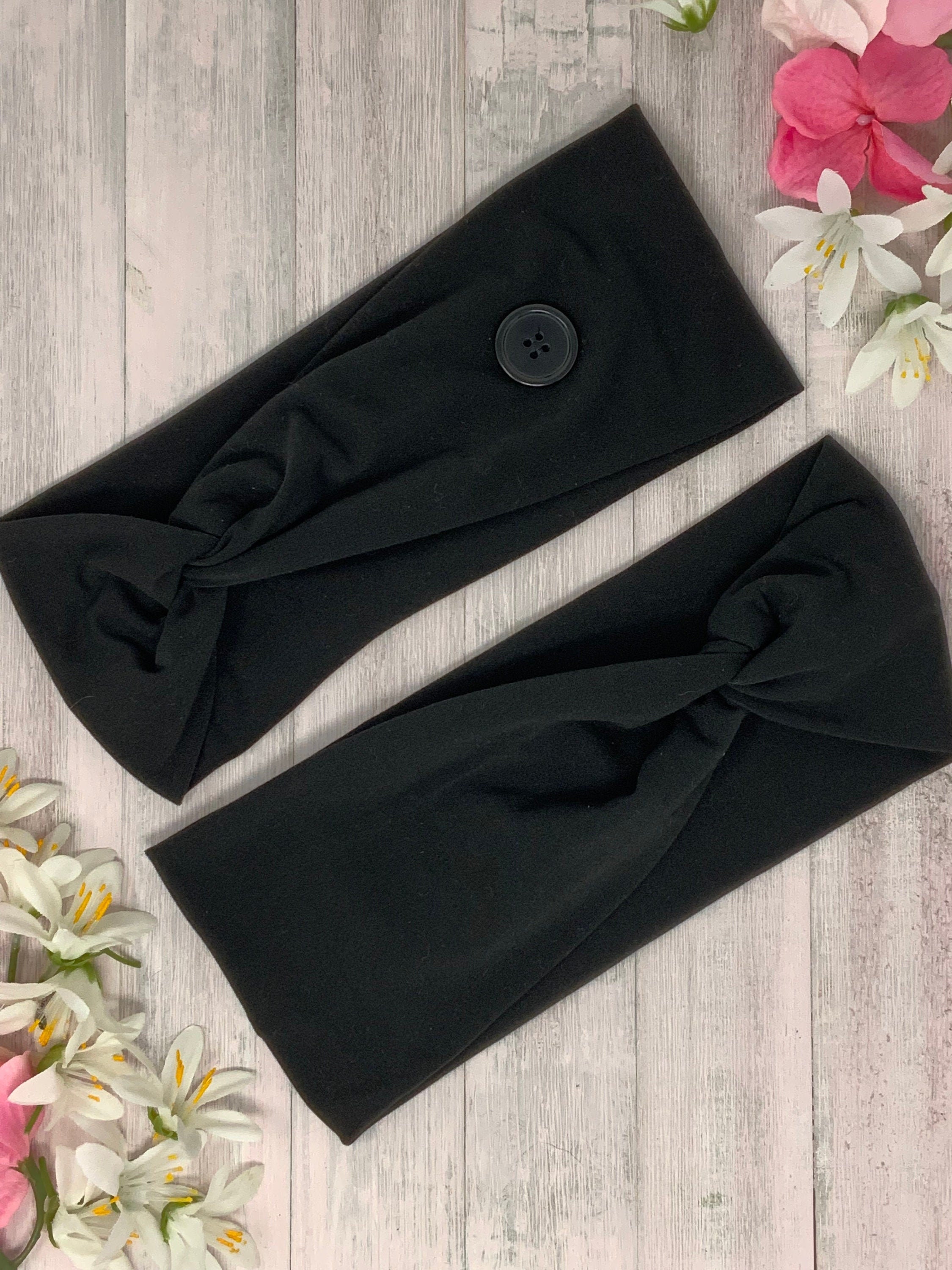 Black Wide Turban Headband Handmade Twisted Headband For Etsy