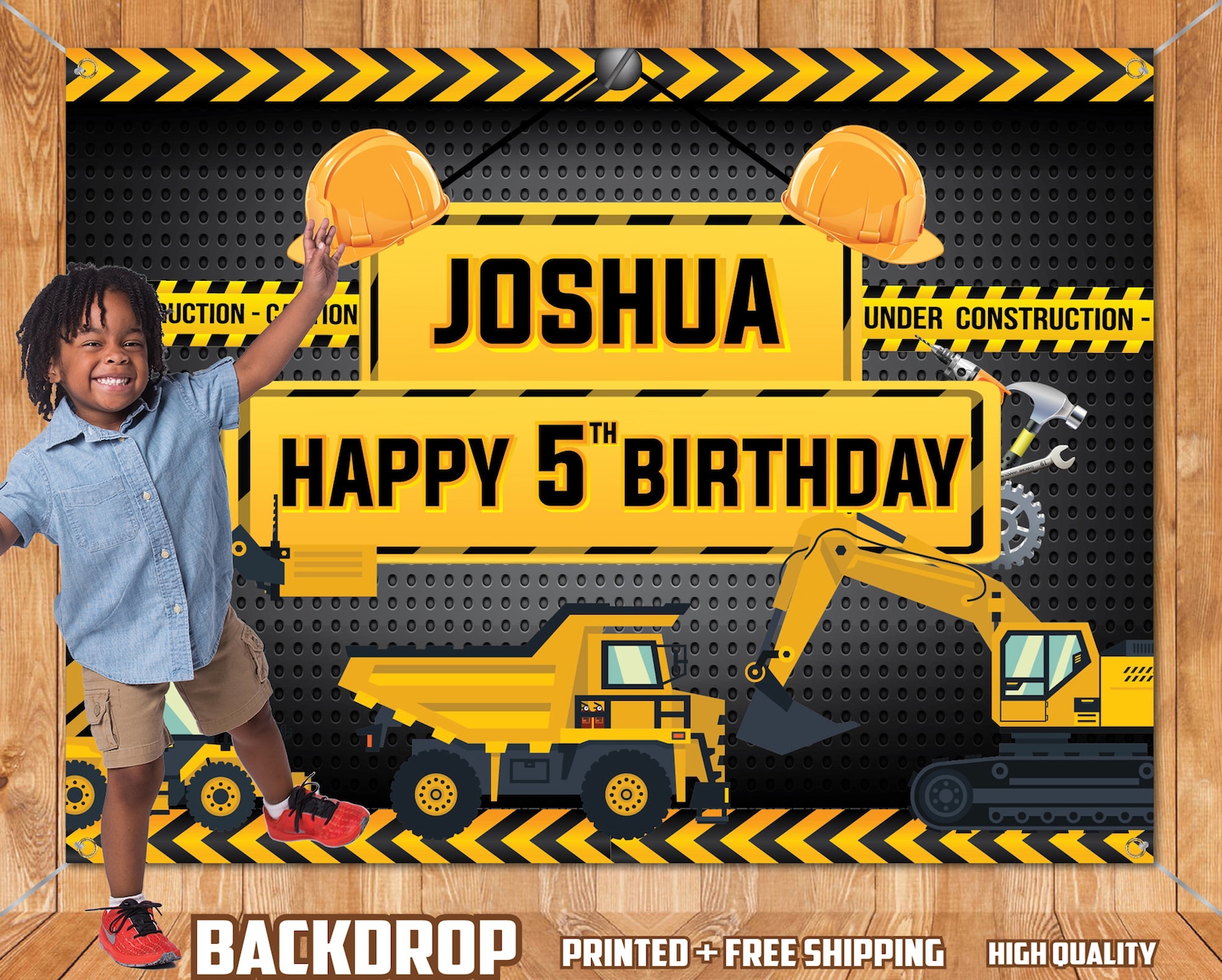 Construction Birthday Backdrop - Etsy