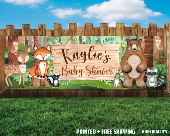 Woodland Banner Woodland Baby Shower Banner Woodland - Etsy