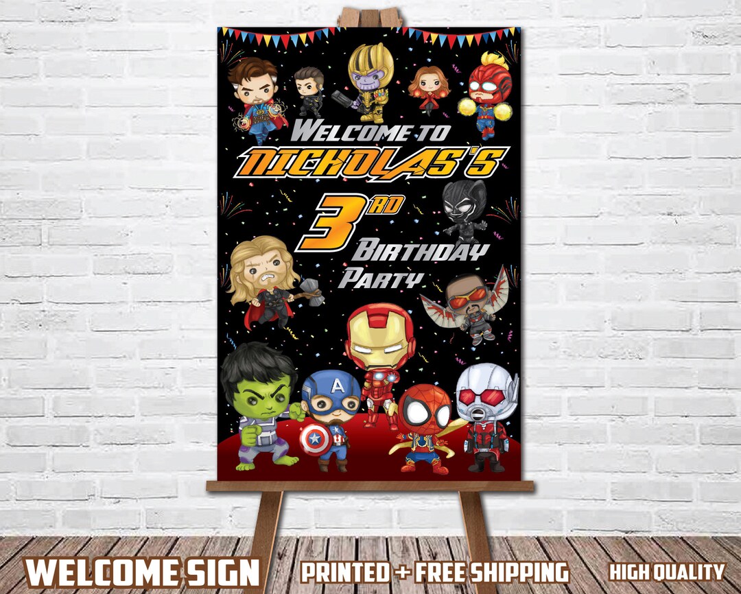 Super Hero Black Welcome Sign - Etsy