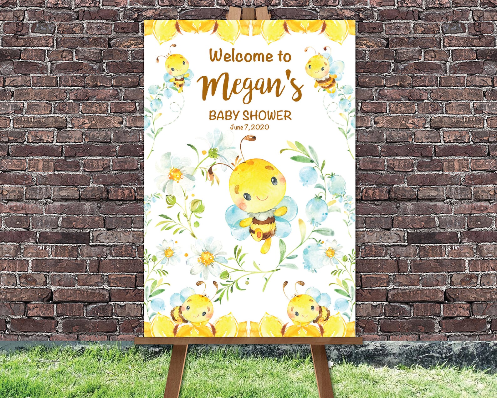 Cute Bee Welcome Sign Bee Baby Shower Printed and Shipped - Etsy