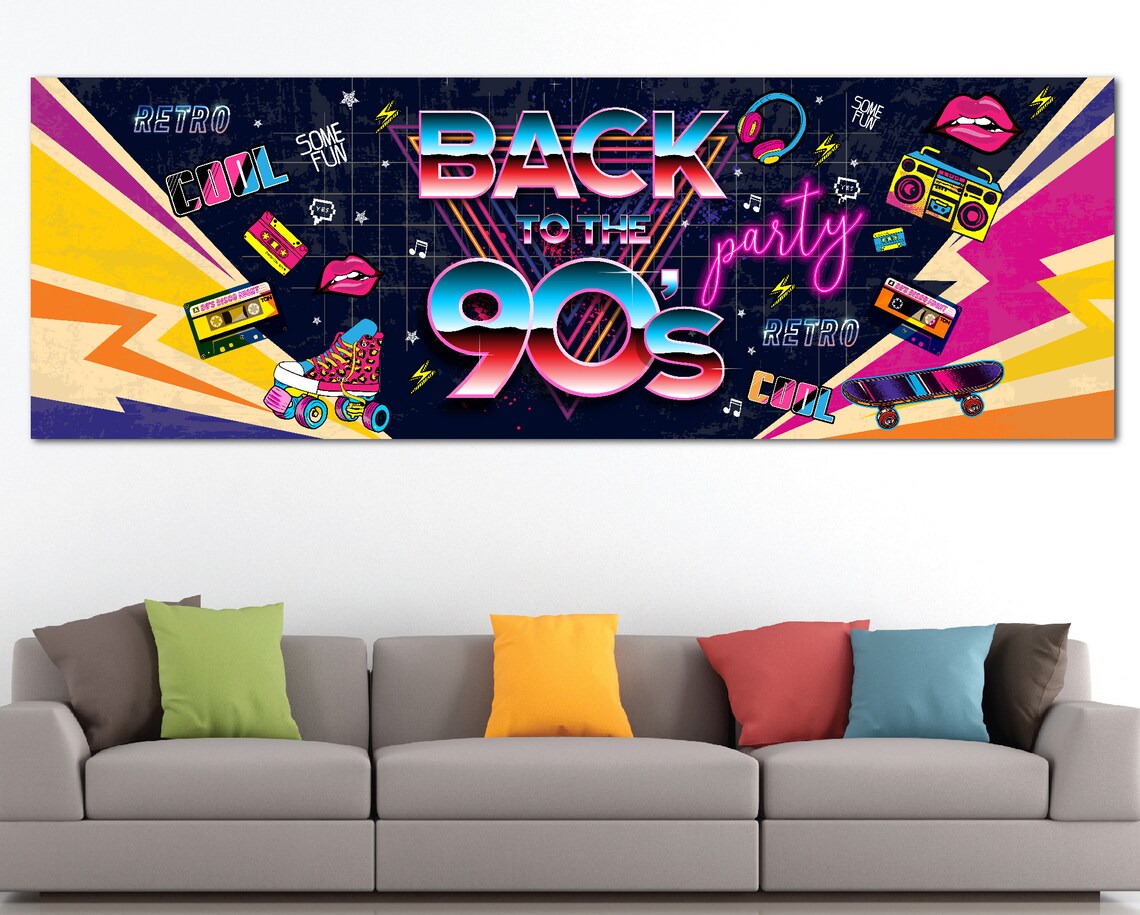 Back to the 90s Retro Birthday Banner - Etsy