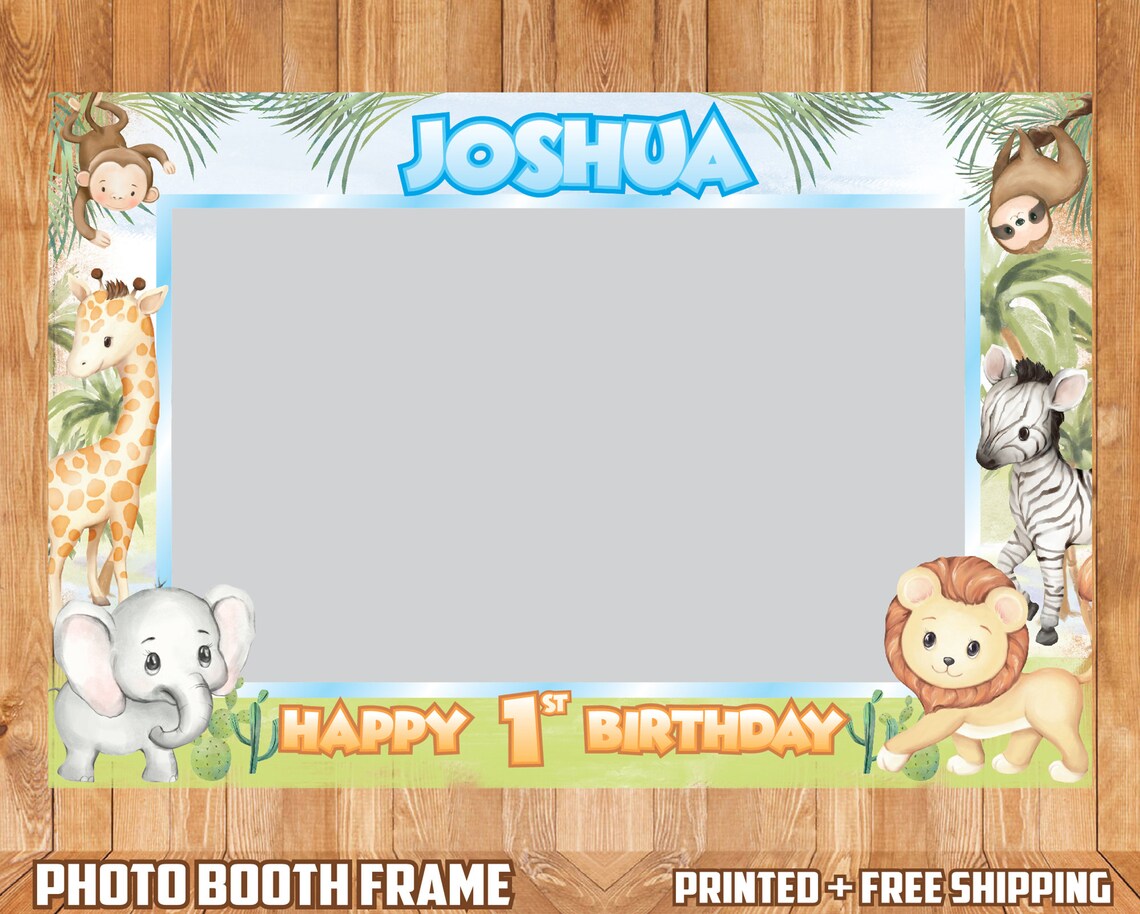 Baby Safari Animal Photo Booth Frame Printed and Shipped - Etsy Australia