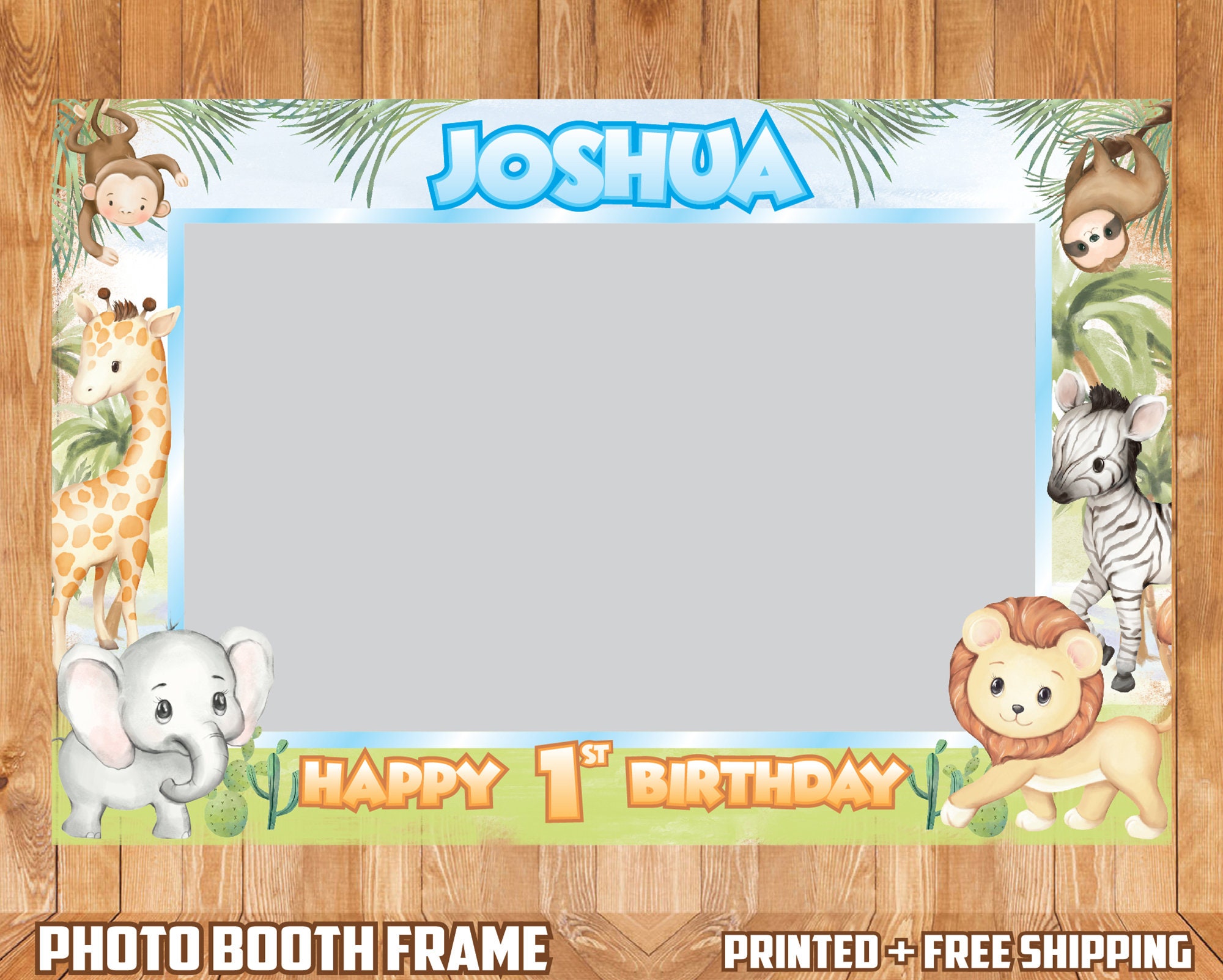 Baby Safari Animal Photo Booth Frame Printed and Shipped - Etsy Australia