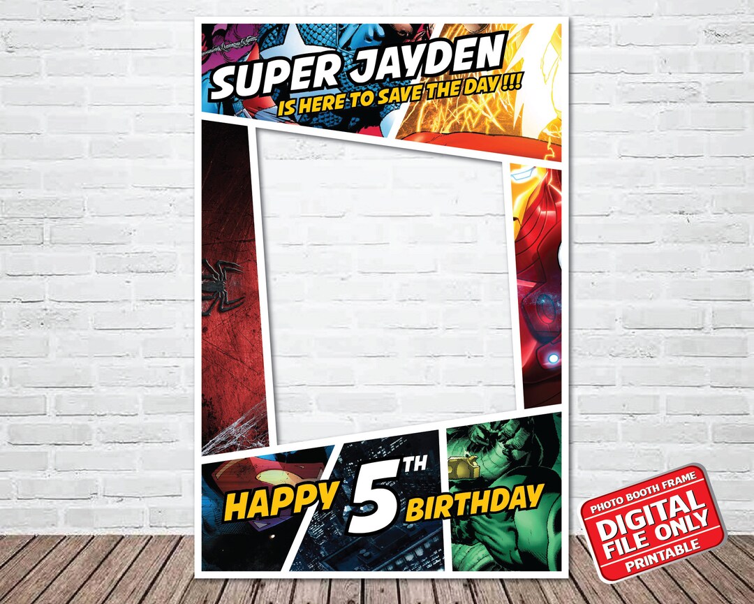Super Heroes Photo Booth Frame, Digital File Only - Etsy