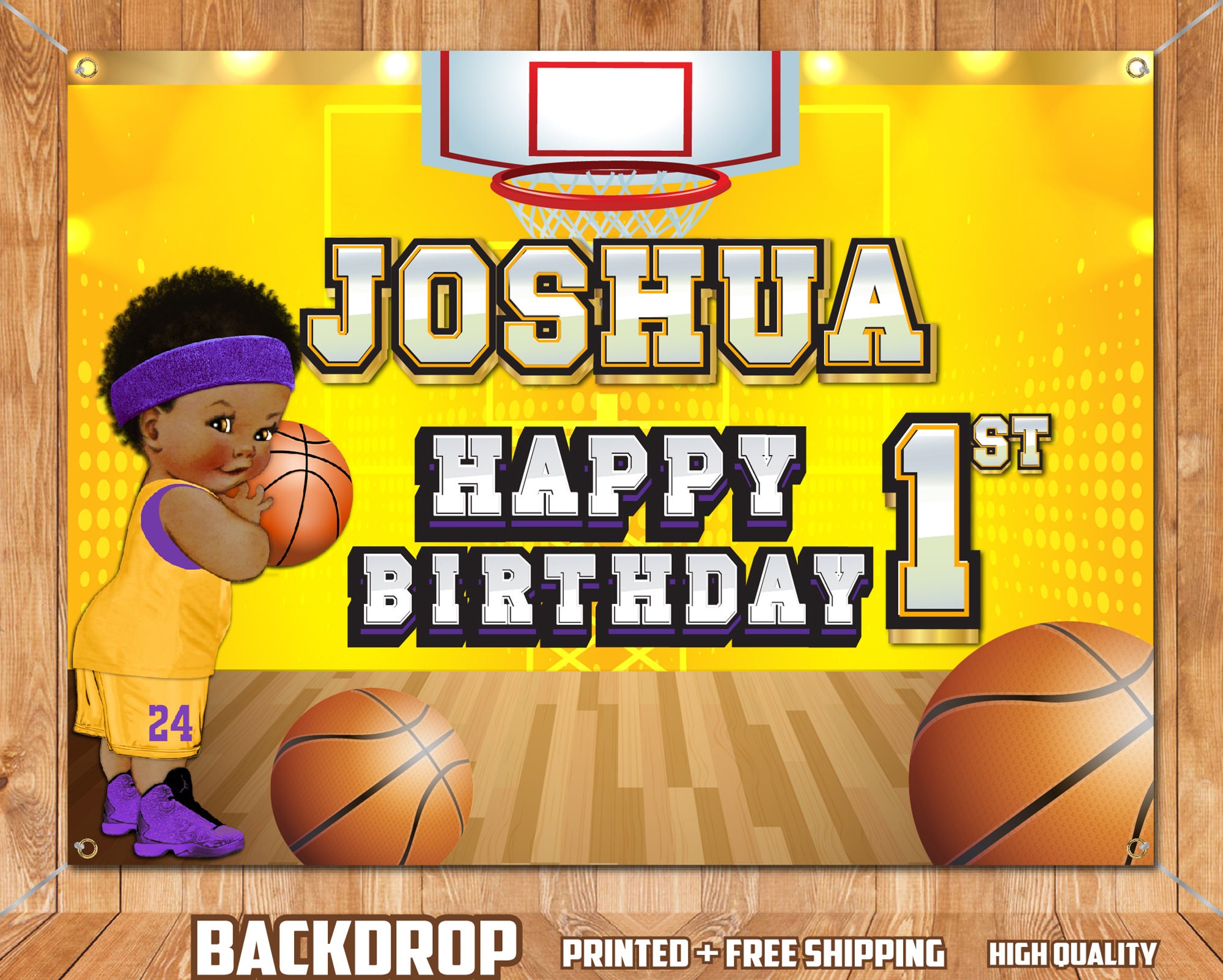 Basketball Baby Birthday Backdrop - Etsy