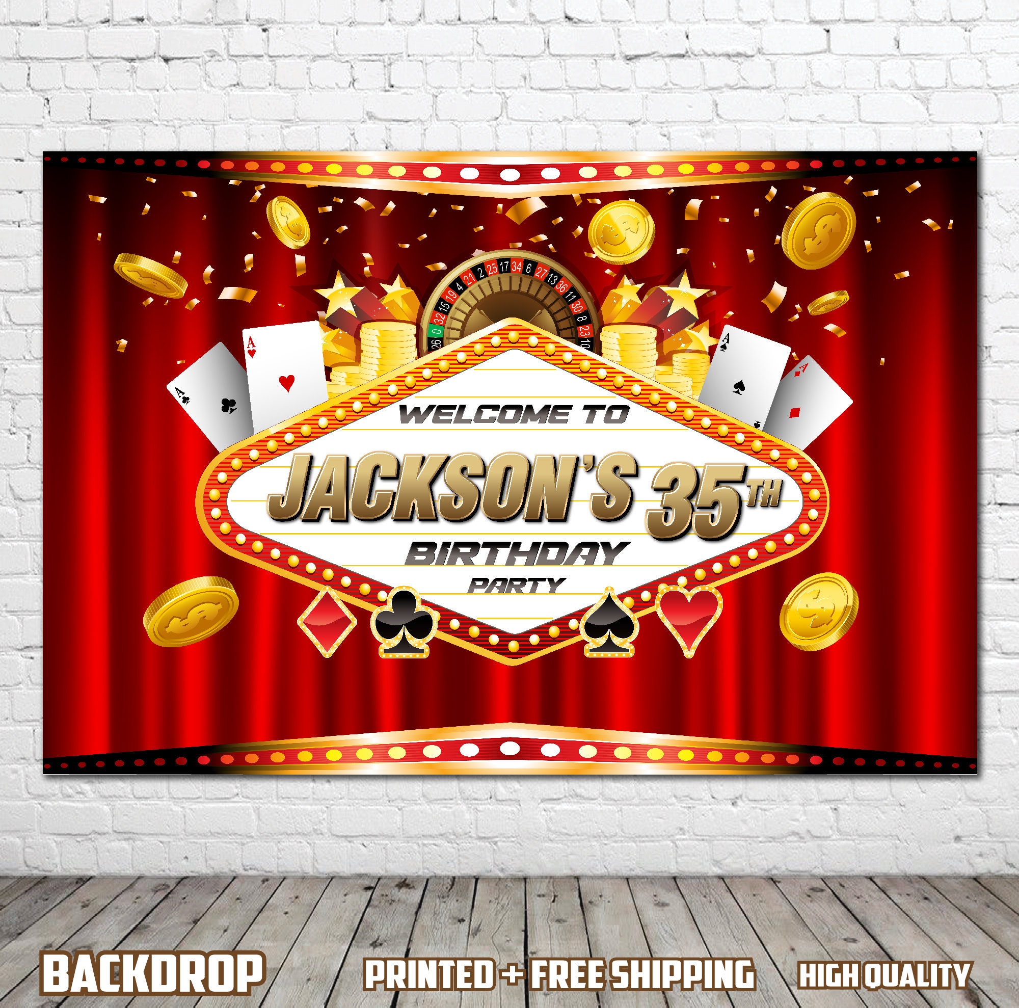 Casino Jackpot Birthday Backdrop - Etsy