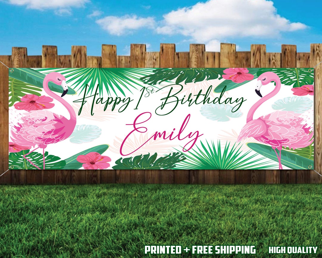 Flamingo Birthday Banner - Etsy