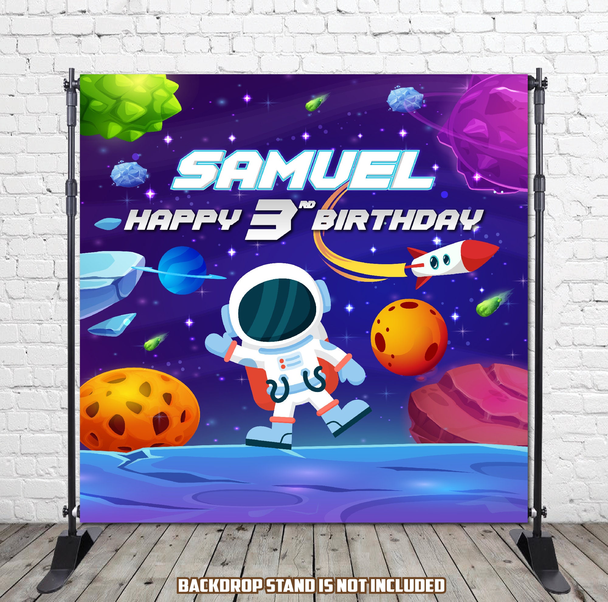 Space Astronaut Birthday Backdrop - Etsy