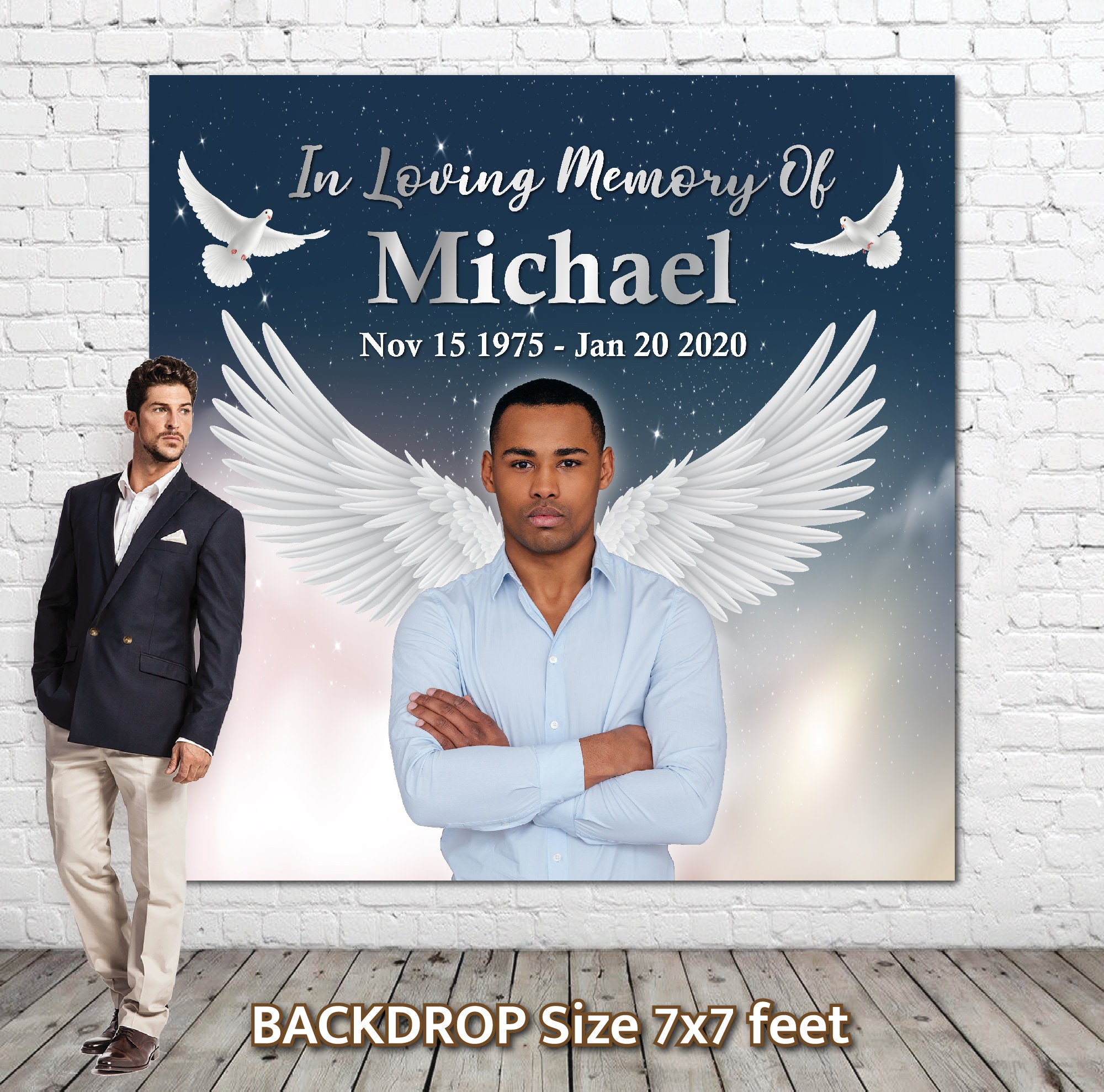 Heaven Funeral Memorial Backdrop - Etsy