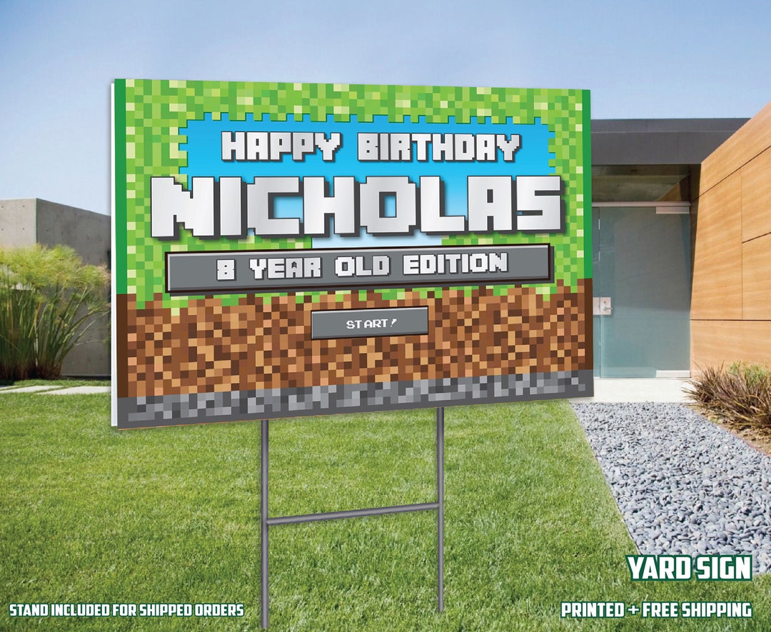 Pixel World Gaming Yard Sign - Etsy