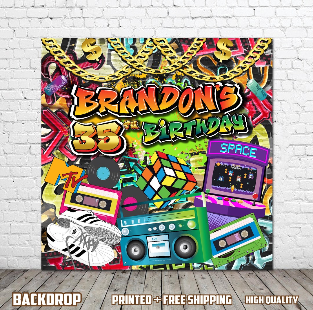 Hip Hop Graffiti Birthday Backdrop - Etsy