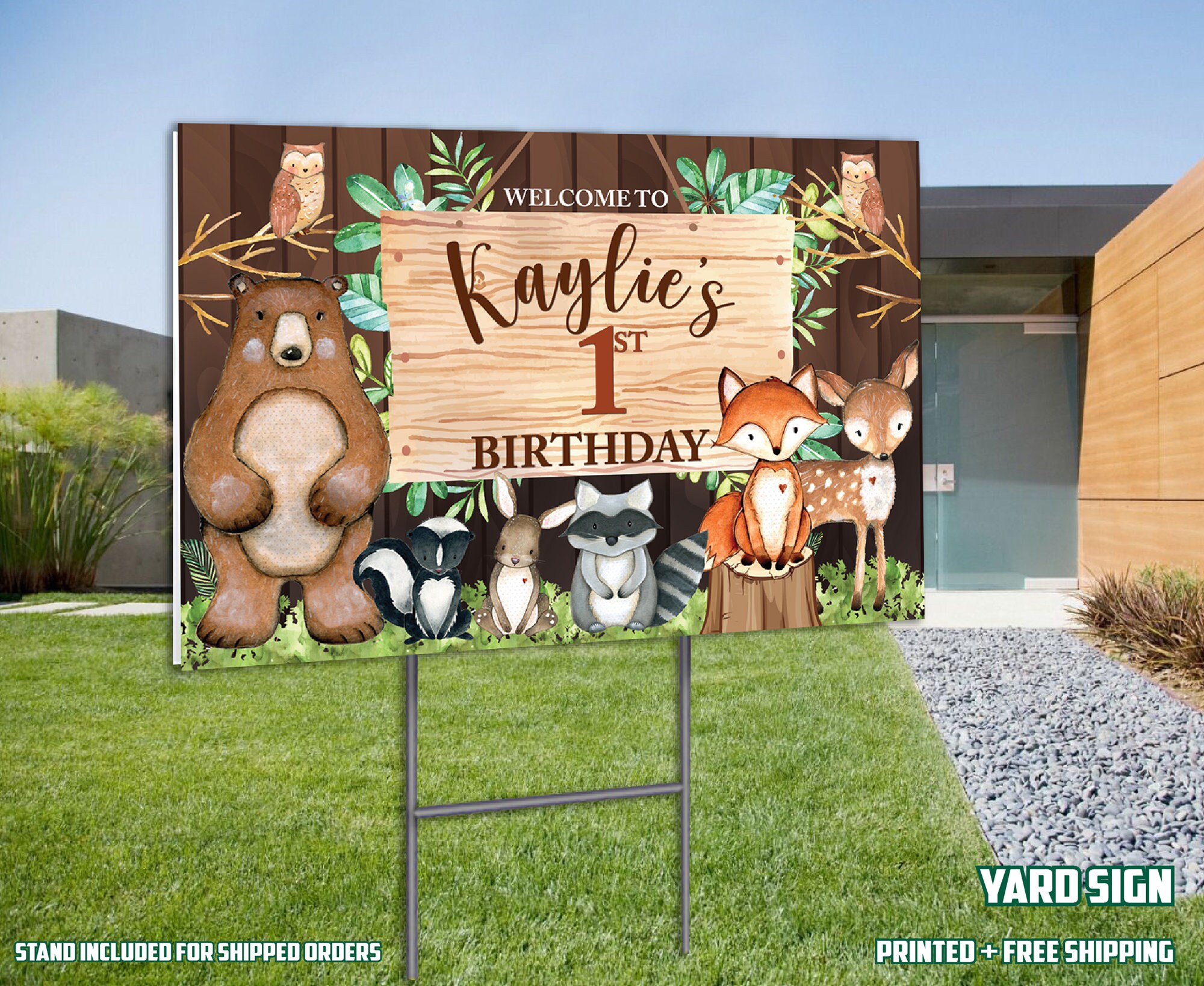 Woodland Yard Sign, Woodland Welcome Sign, Printed and Shipped - Etsy