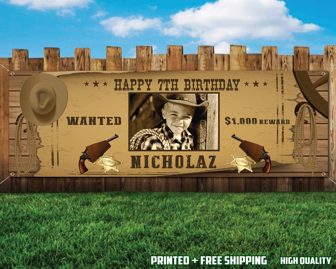 Western Cowboy Birthday Banner - Etsy