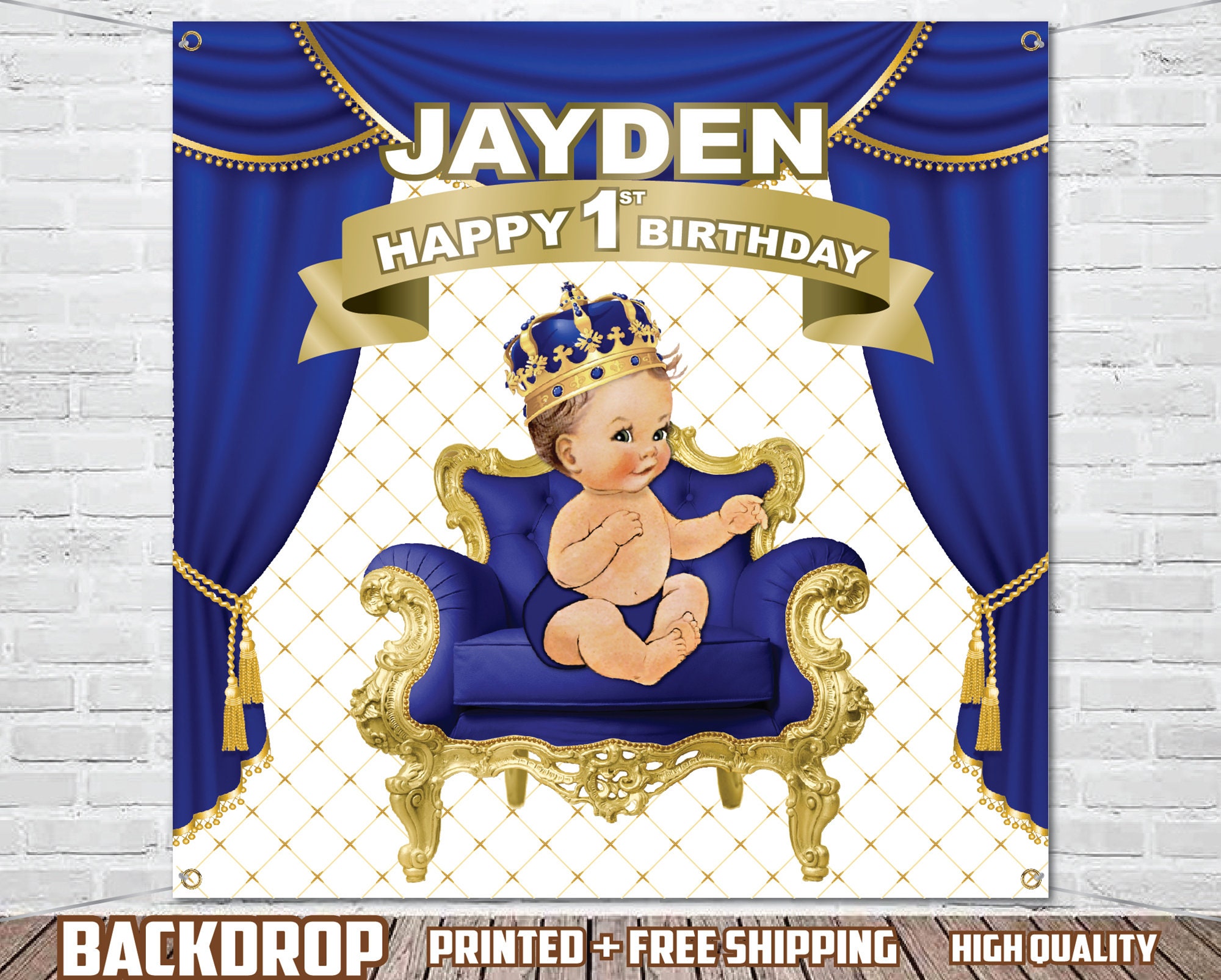 Baby Prince Birthday Backdrop - Etsy