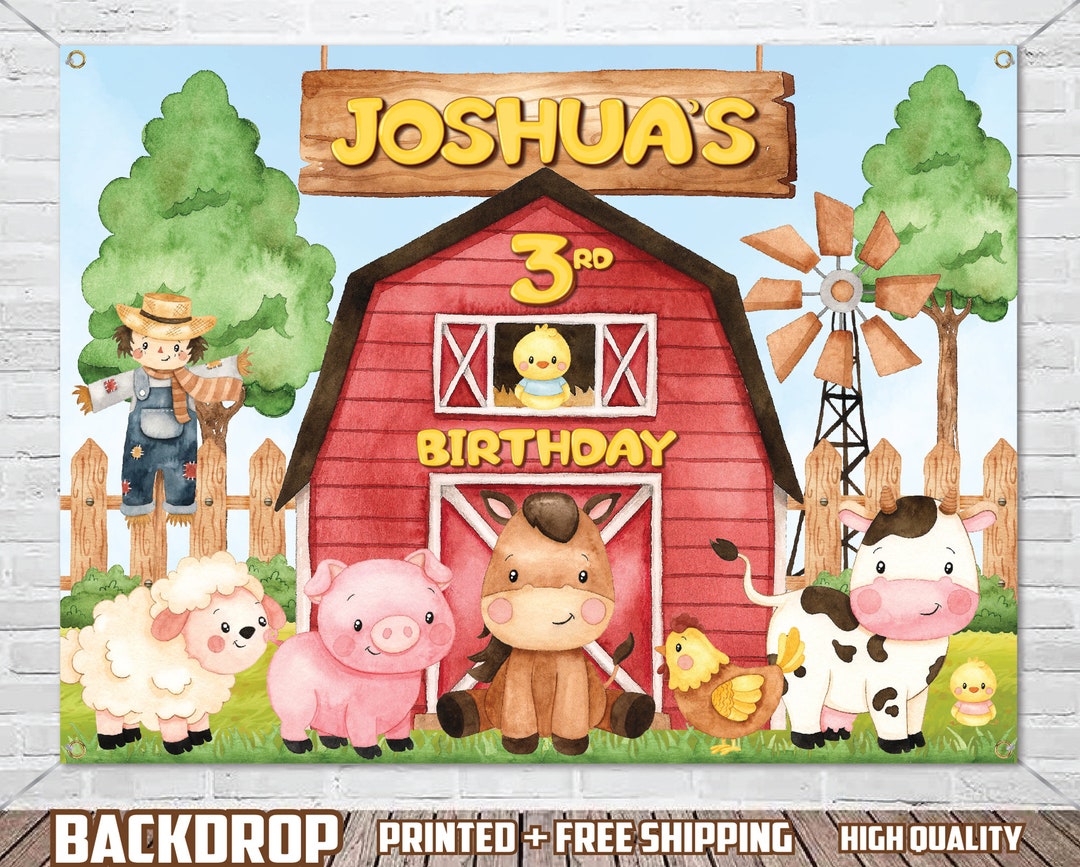 Farm Birthday Backdrop - Etsy