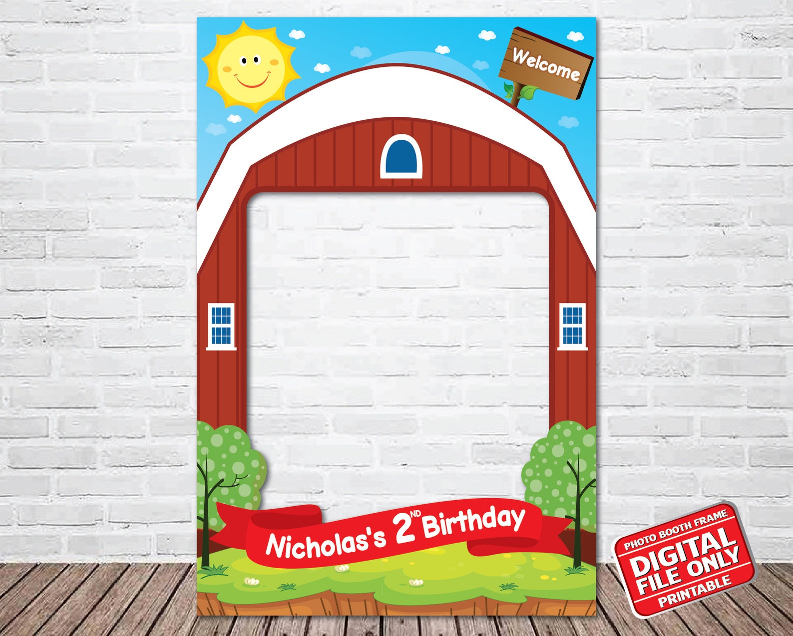 Farm Photo Booth Frame, Digital File Only - Etsy