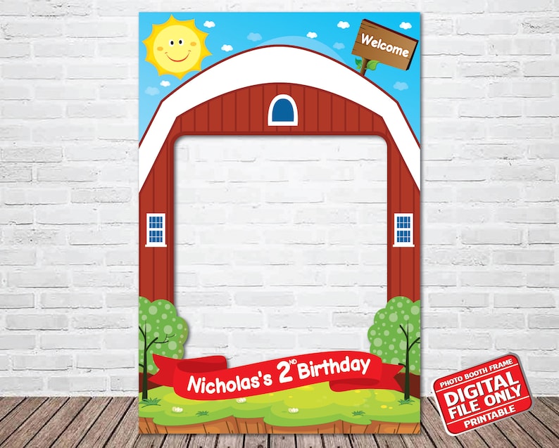 Farm Photo Booth Frame, Digital File Only - Etsy