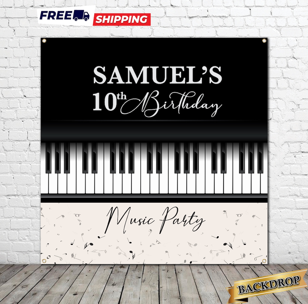 Piano Music Birthday Backdrop - Etsy