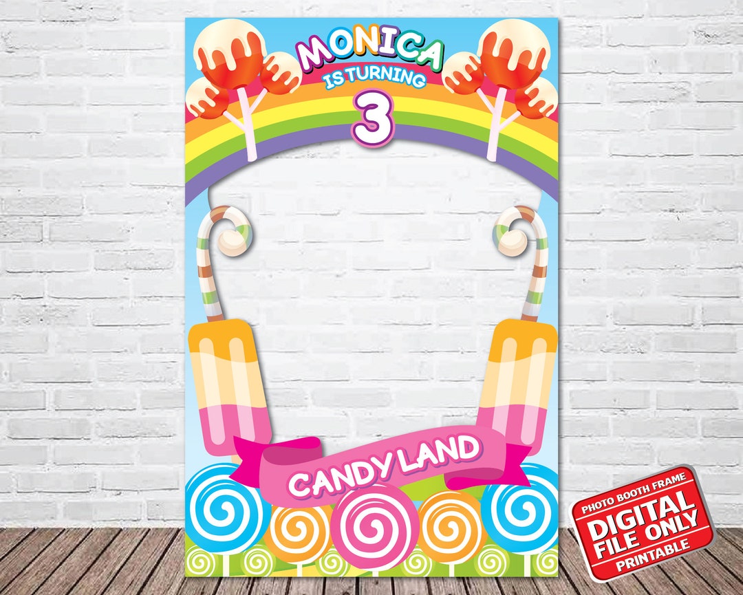 Candy Land Photo Booth Frame, Digital File - Etsy