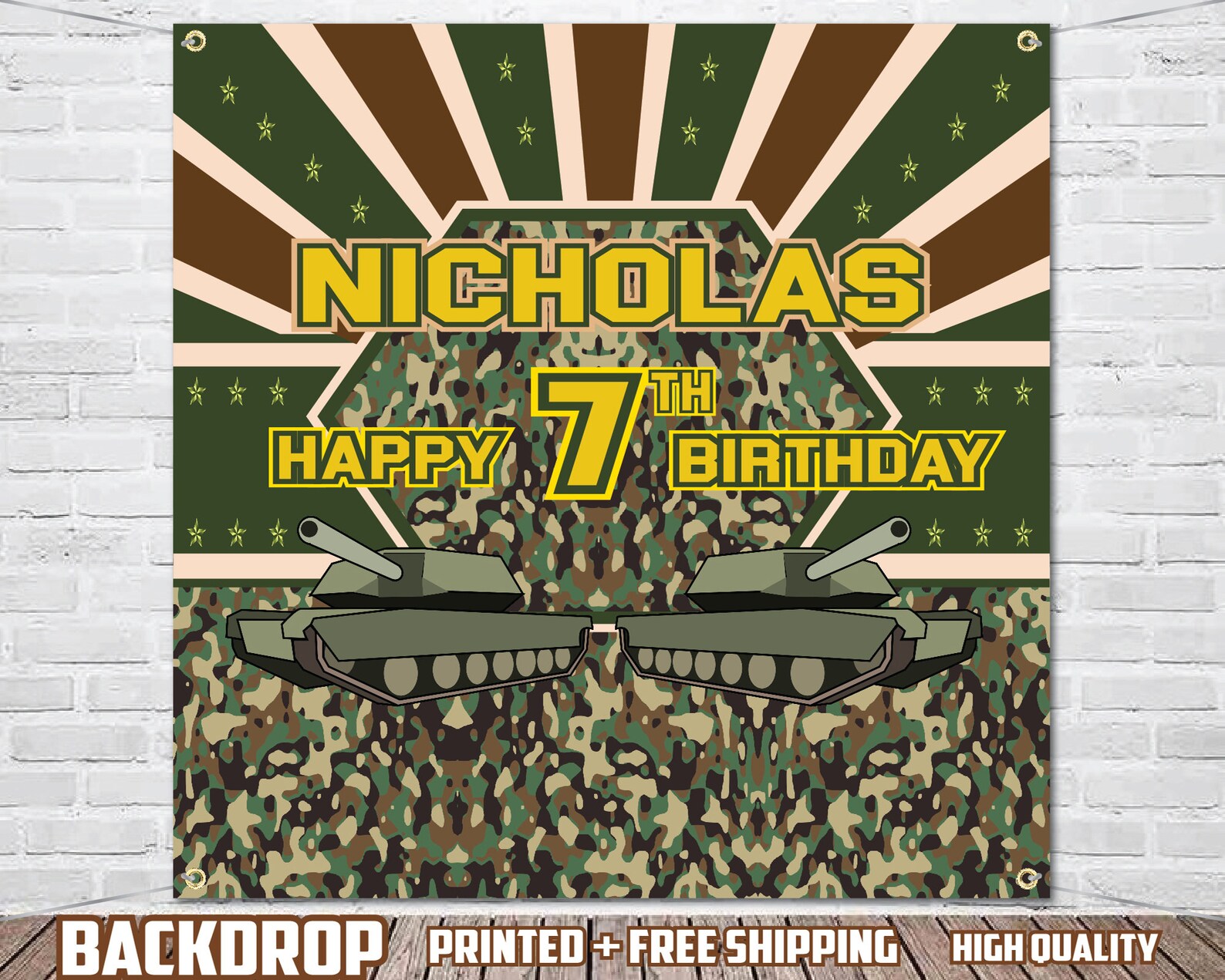 Army Military Birthday Backdrop - Etsy