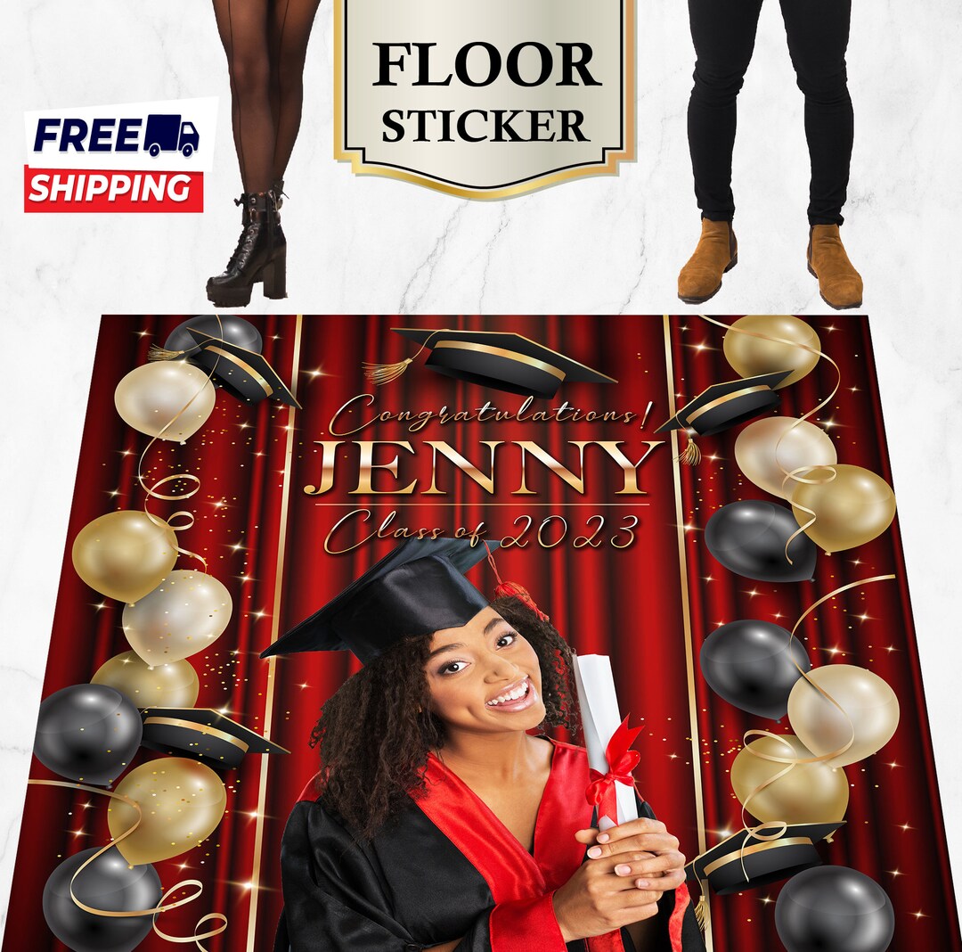 Graduation Prom Red Gold Floor Sticker - Etsy