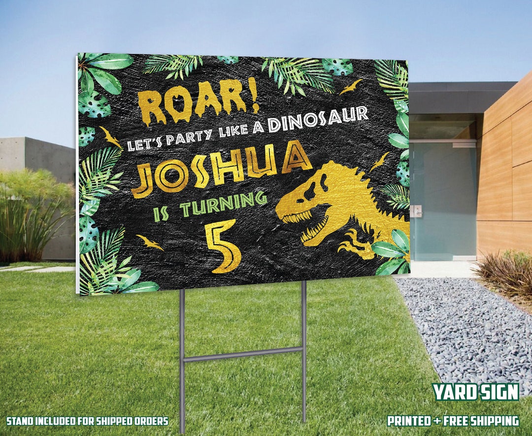 Dinosaur Yard Sign - Etsy