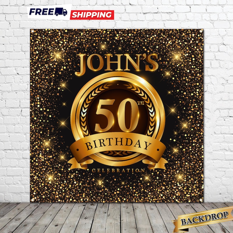 50th Birthday Backdrop - Etsy