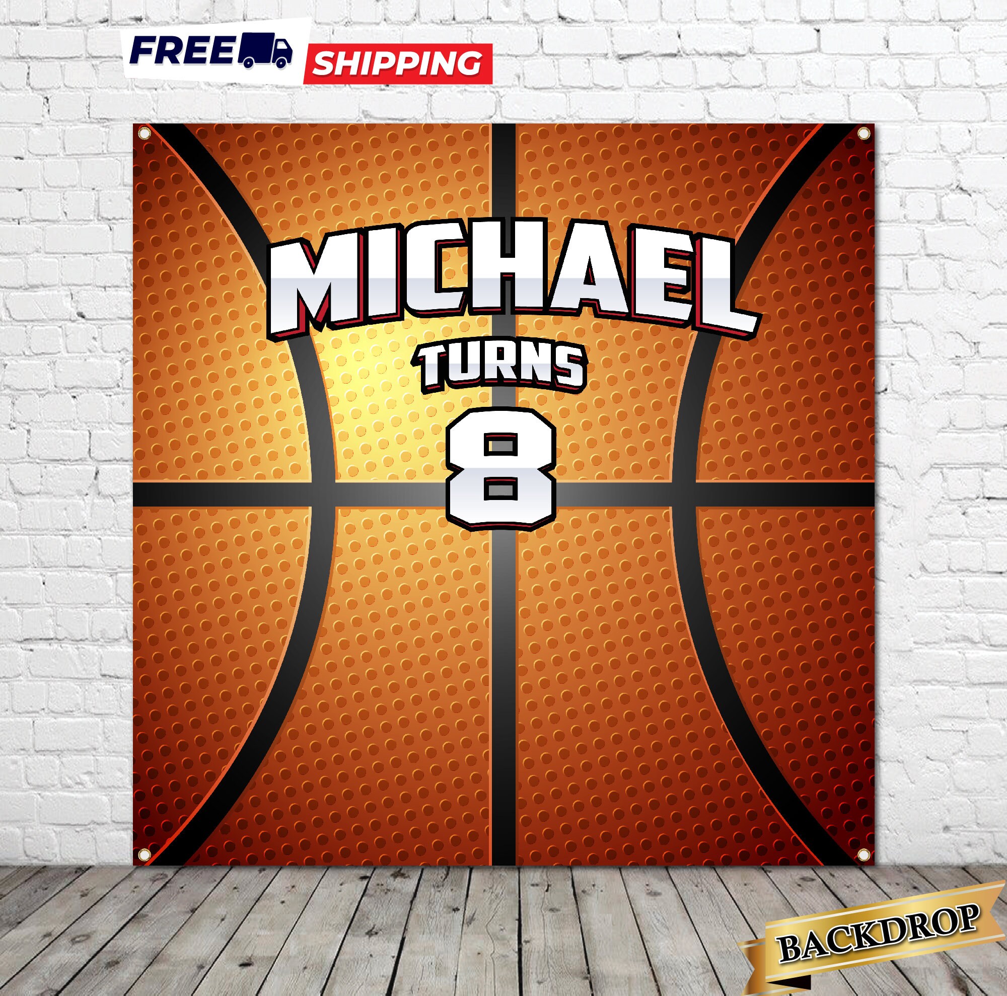 Basketball Birthday Backdrop - Etsy