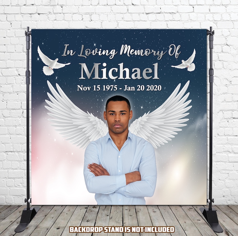 Heaven Funeral Memorial Backdrop - Etsy