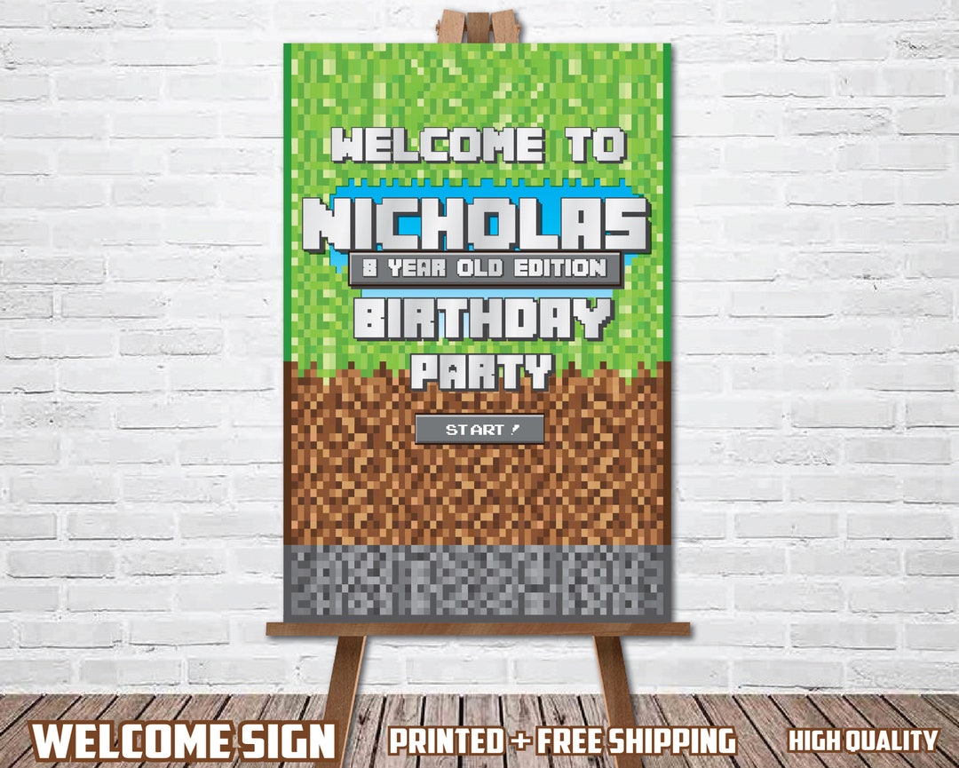 Pixel World Gaming Welcome Sign - Etsy