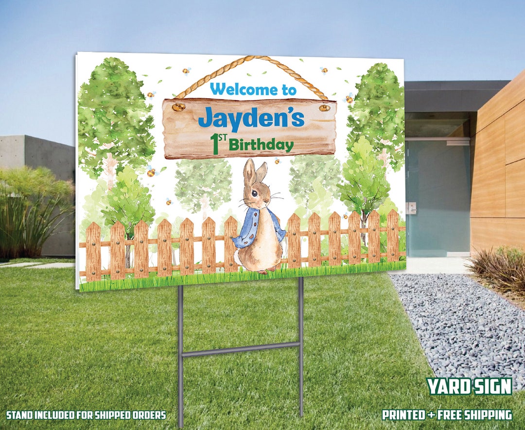 Rabbit Birthday Yard Sign, Rabbit Welcome Sign, Printed and Shipped - Etsy