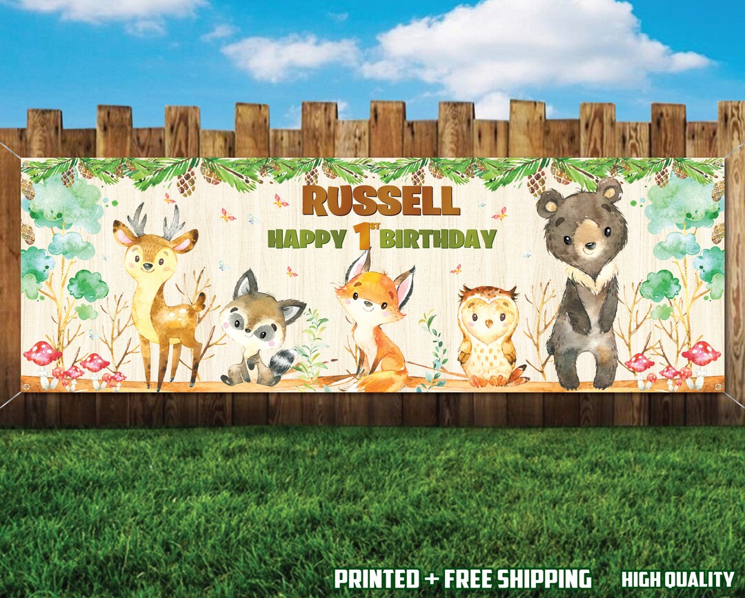 Woodland Birthday Banner - Etsy