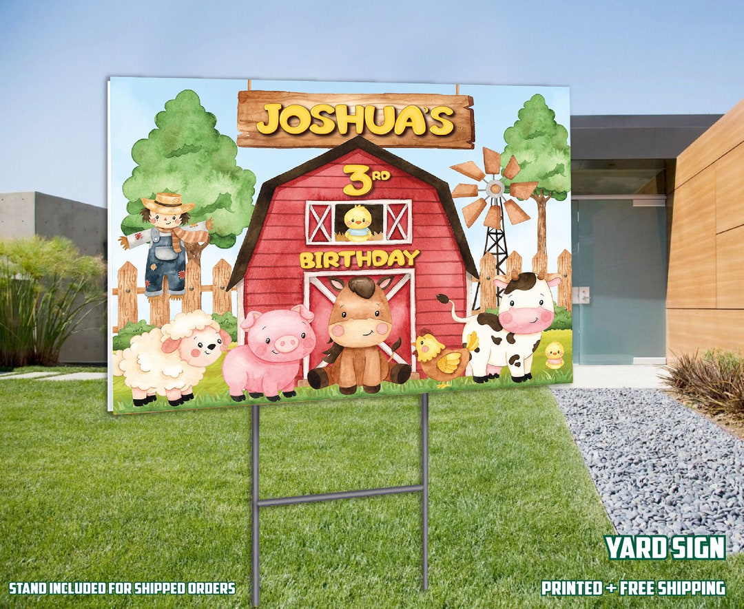 Farm Birthday Yard Sign - Etsy
