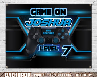 Printable GAMING Birthday Backdrop. Digital Video Game Party Decor ...