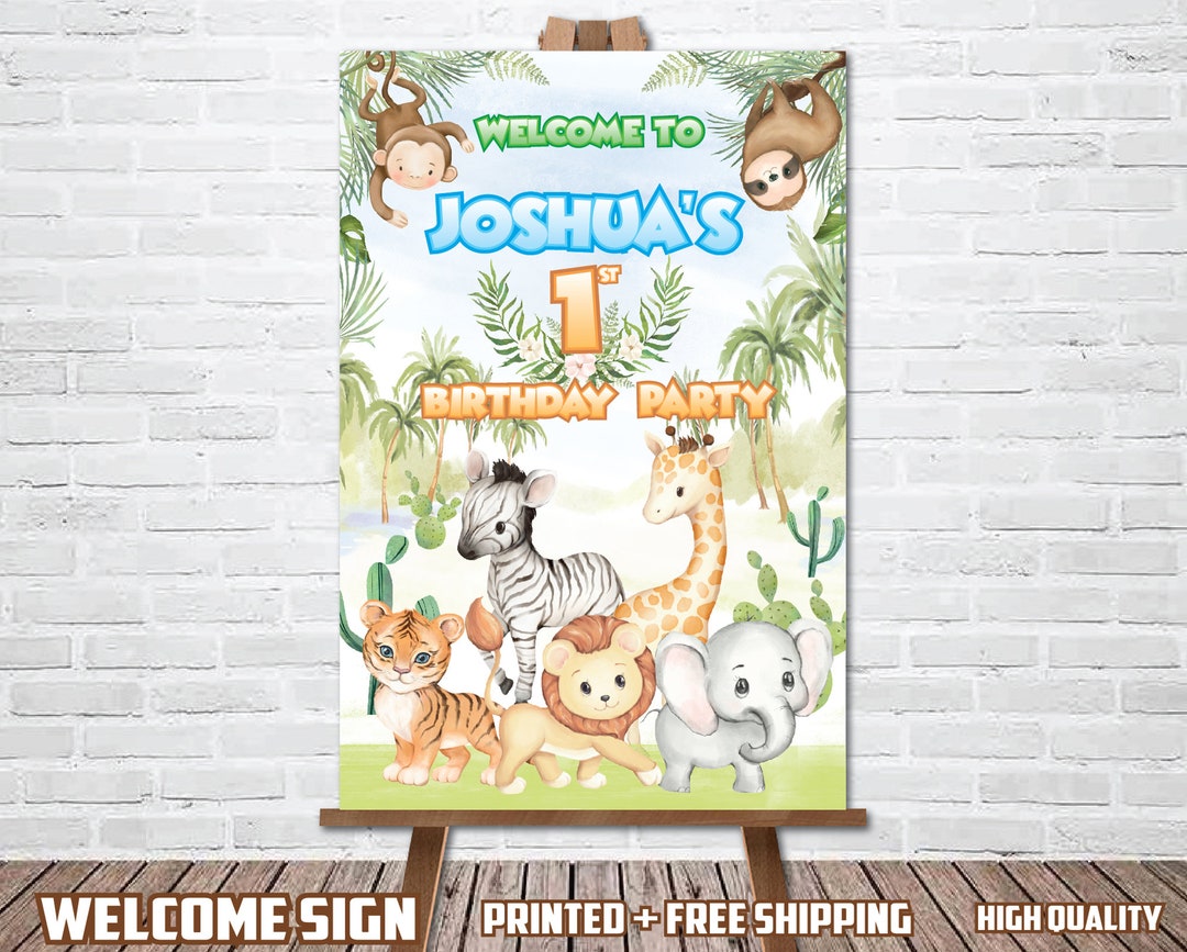 Baby Safari Animal Birthday Sign - Etsy