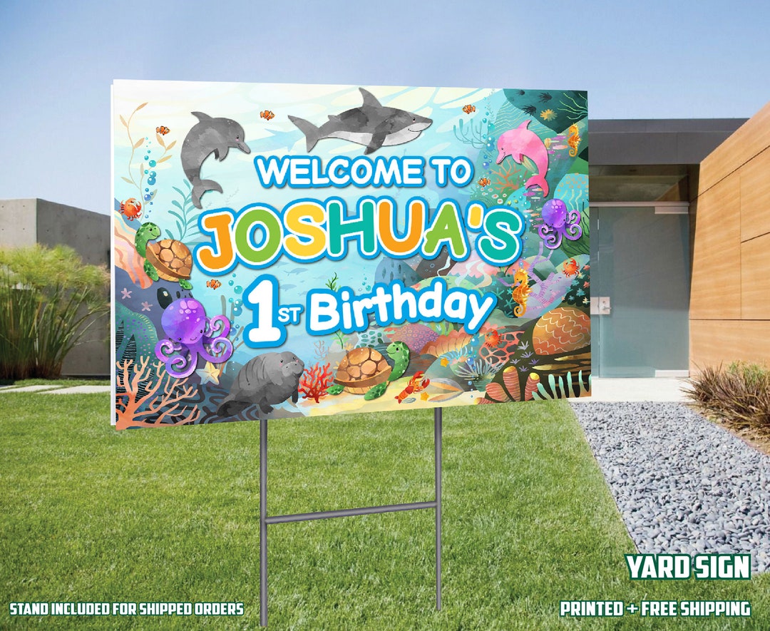 Under the Sea Yard Sign, Ocean Yard Sign, Sea Animals Yard Sign, Under ...