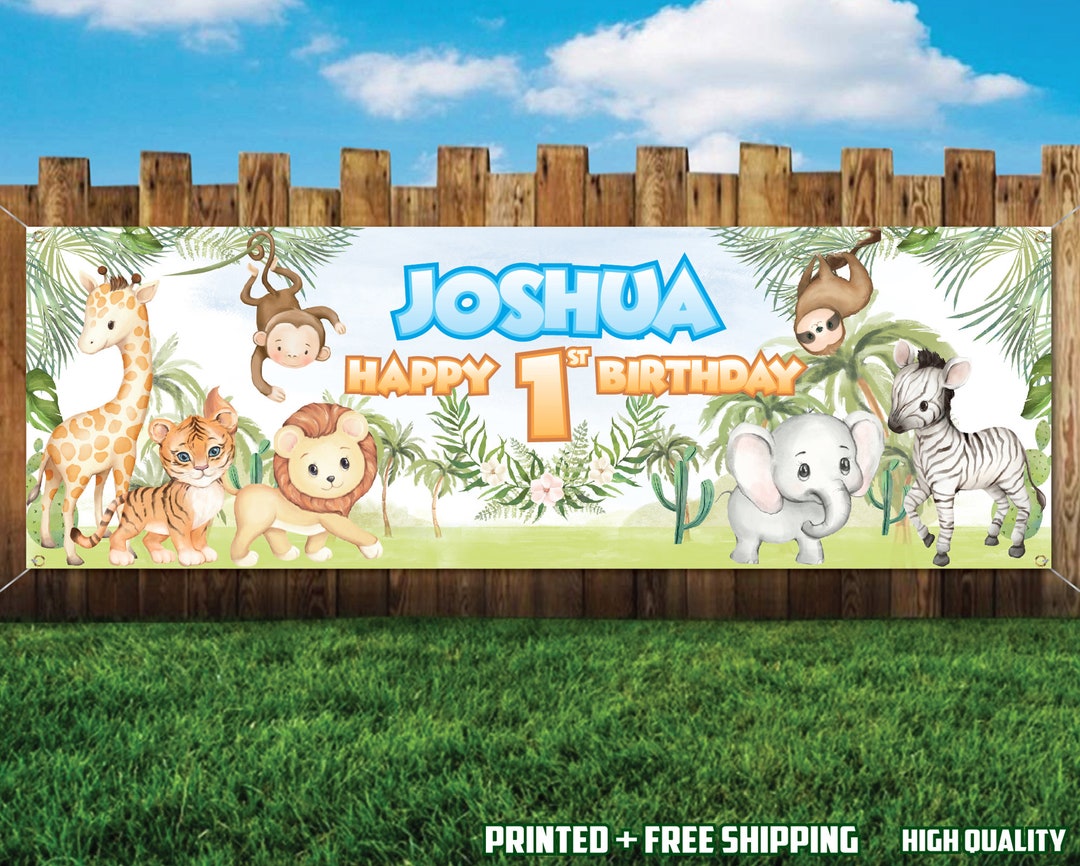 Baby Animal Safari Birthday Banner - Etsy