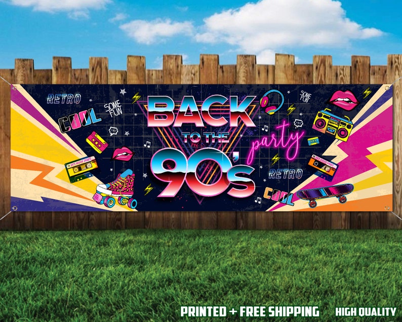 Back to the 90s Retro Birthday Banner - Etsy