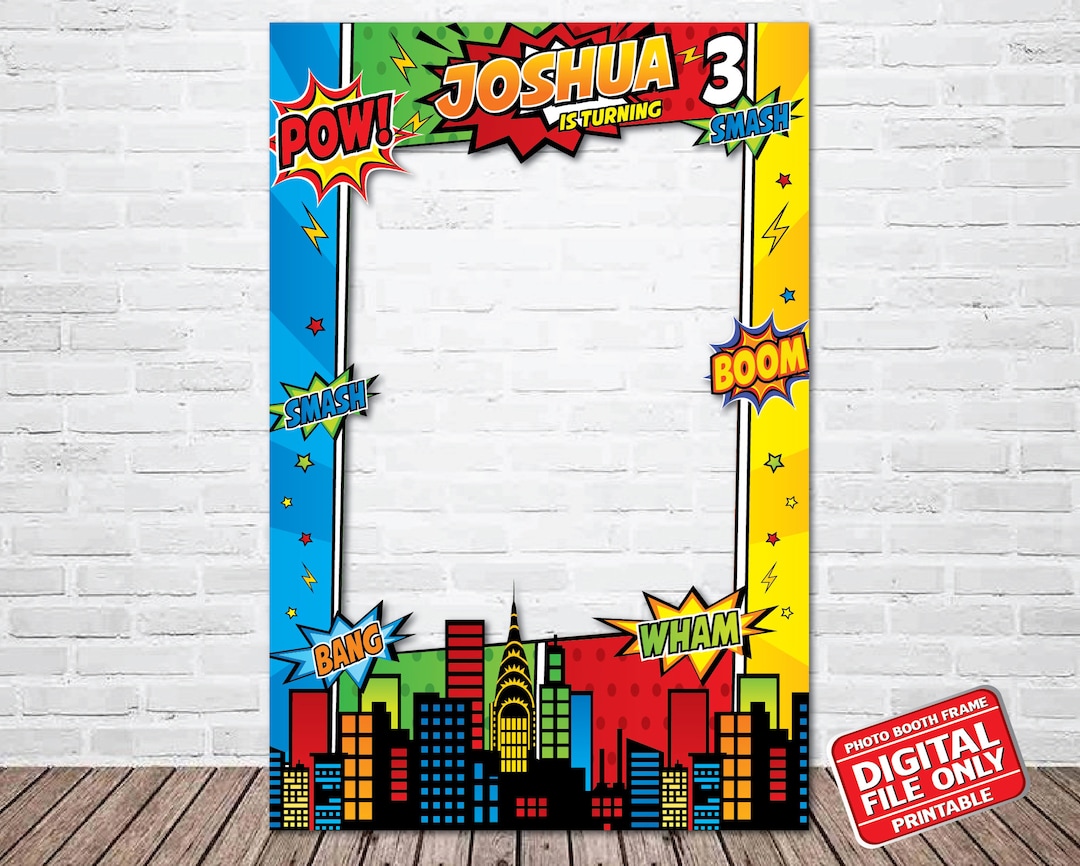 Super Hero Photo Booth Frame, Digital File - Etsy