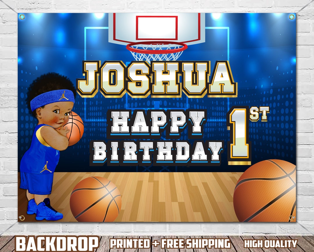 Basketball Baby Birthday Backdrop - Etsy