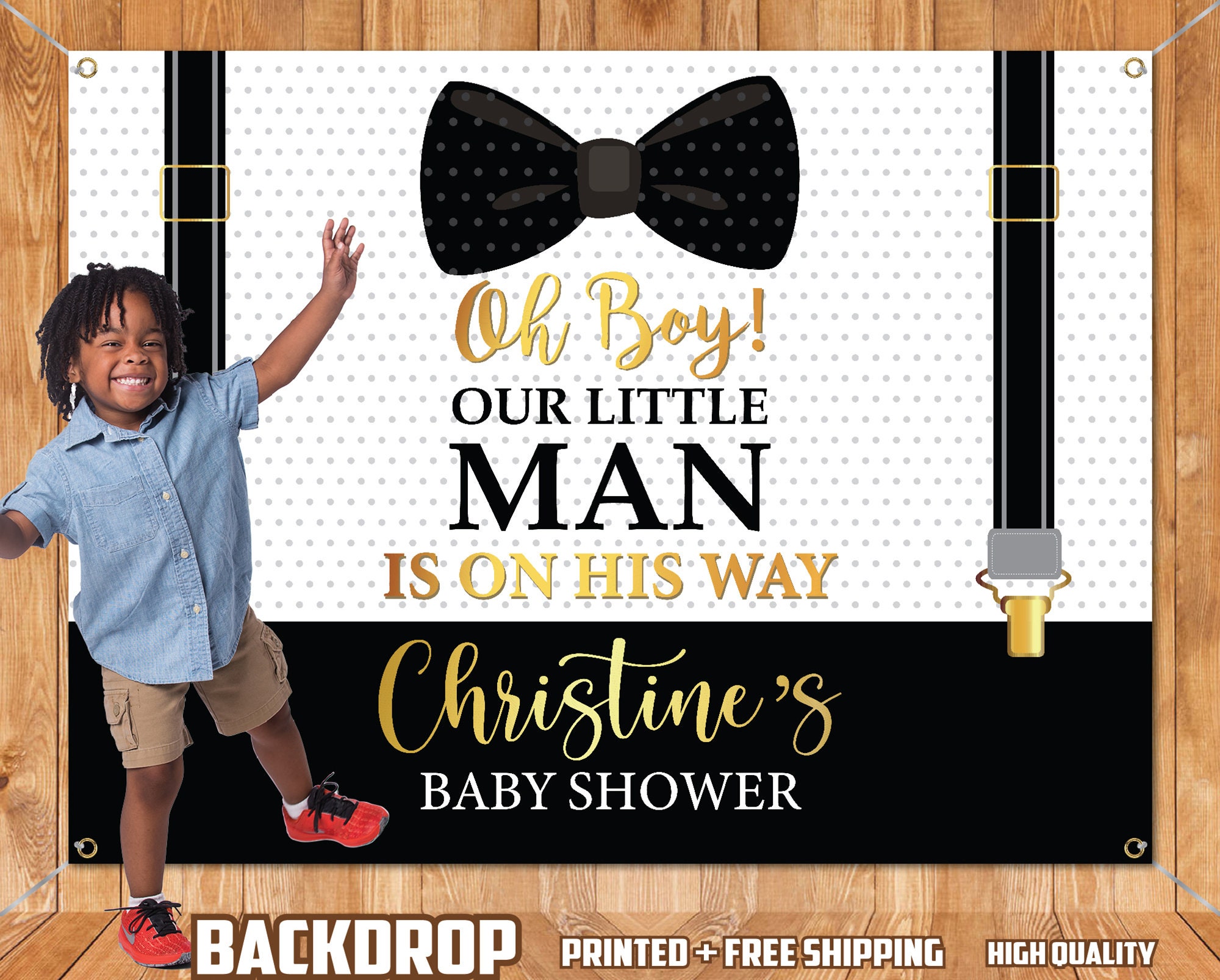 Little Man Baby Shower Backdrop - Etsy