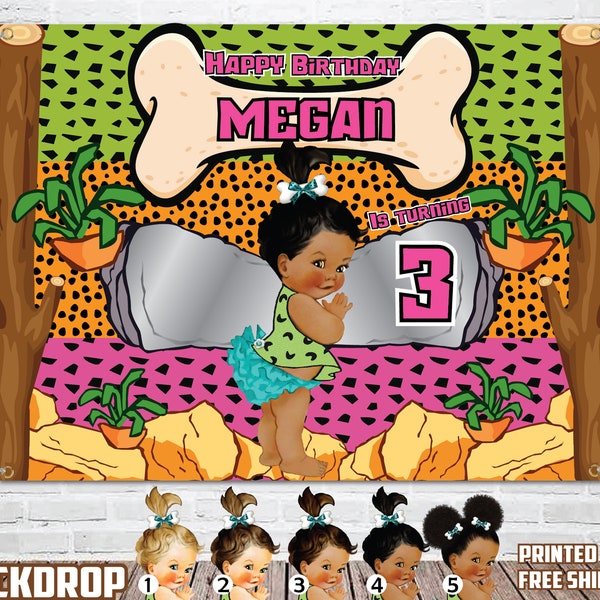 Pebbles Flintstone Birthday Invitation - Etsy