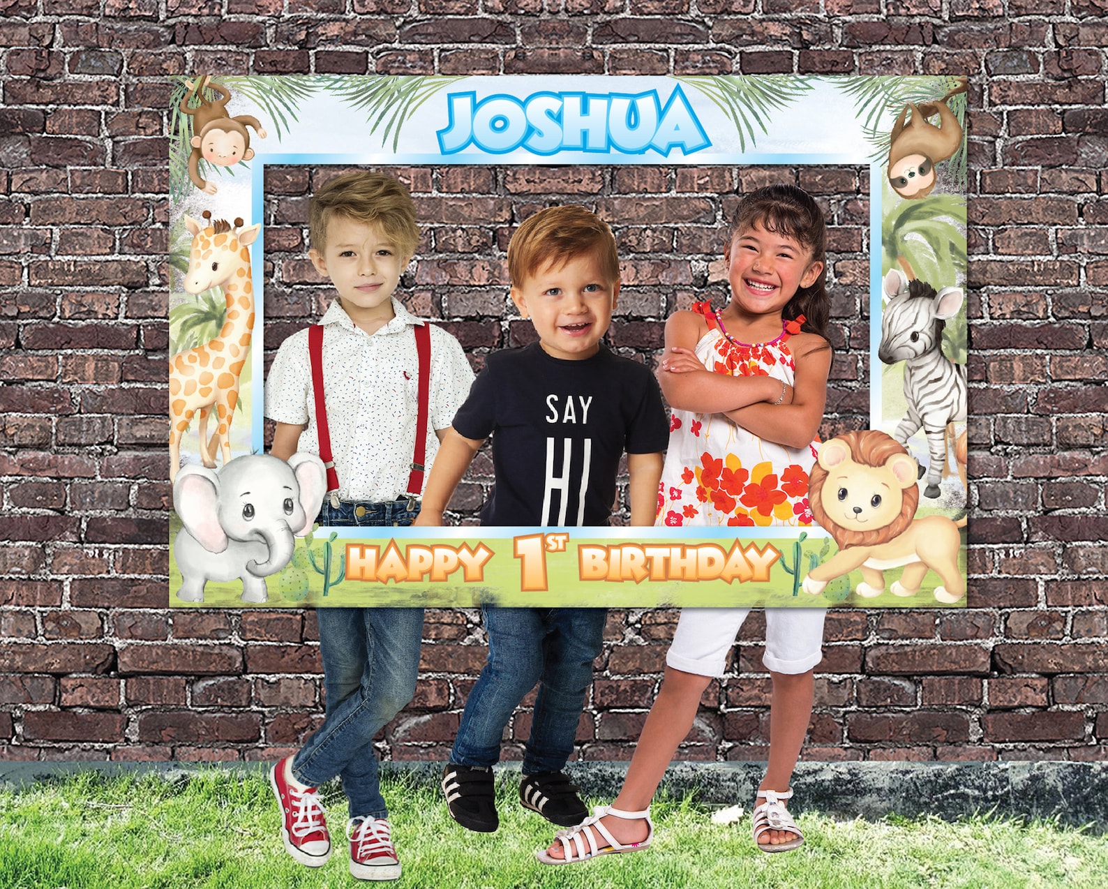 Baby Safari Animal Photo Booth Frame Printed and Shipped - Etsy Australia