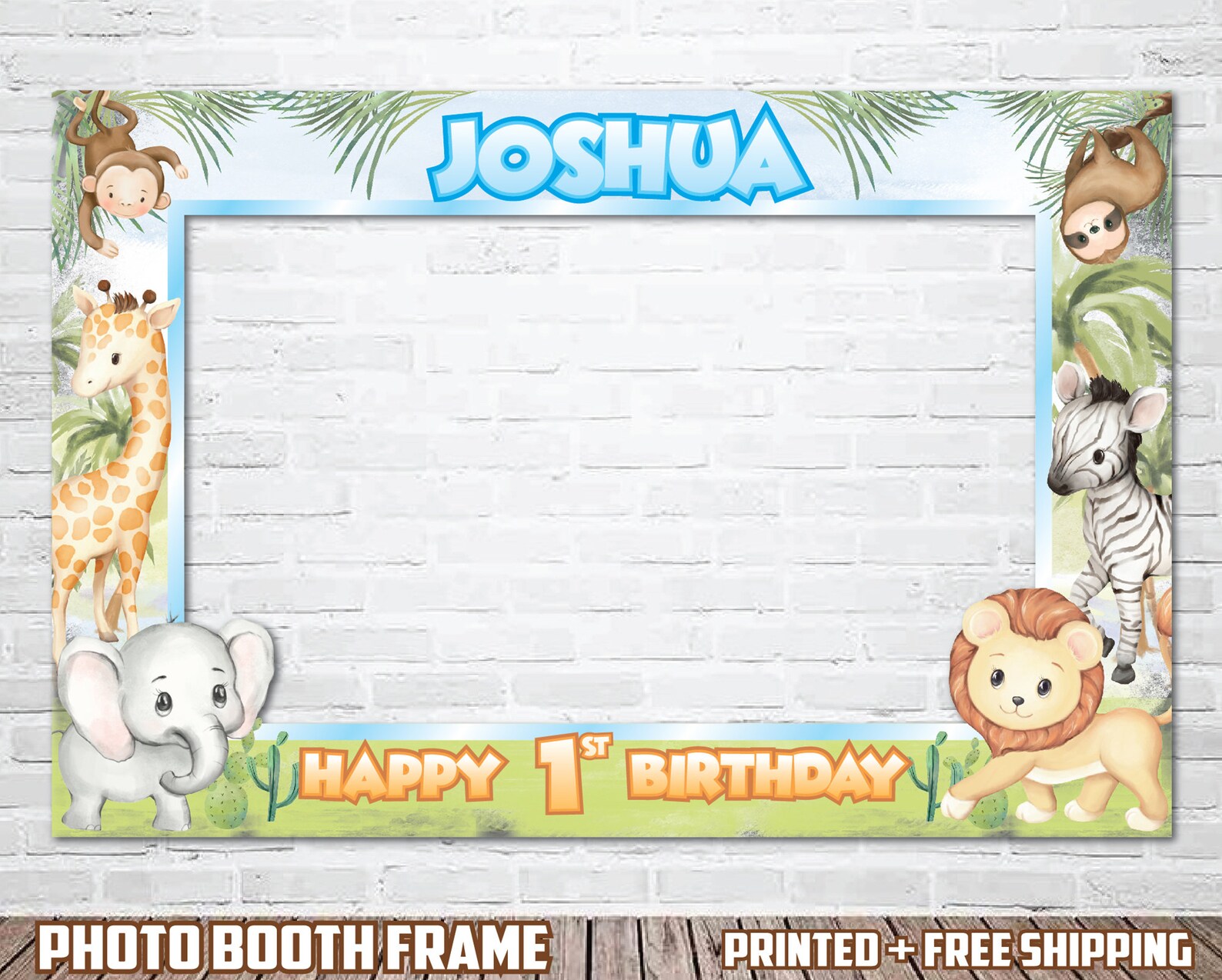 Baby Safari Animal Photo Booth Frame, Printed and Shipped - Etsy