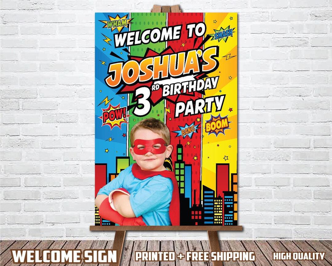 Super Hero Photo Welcome Sign - Etsy